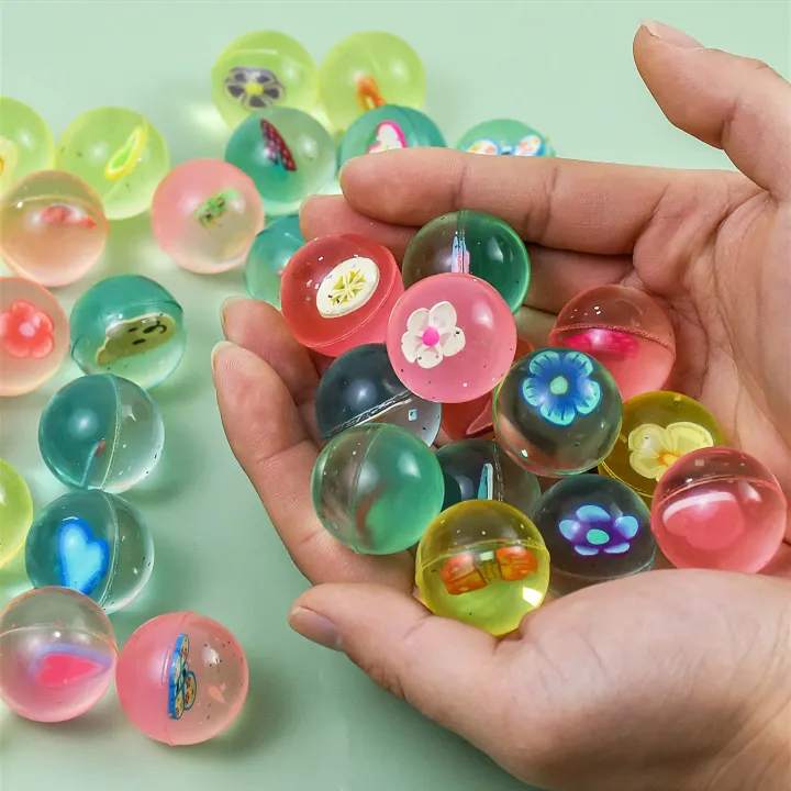 2 Pcs Small Bouncy Balls for Kids, 1 inch Rubber Bouncy Balls Bulk ...