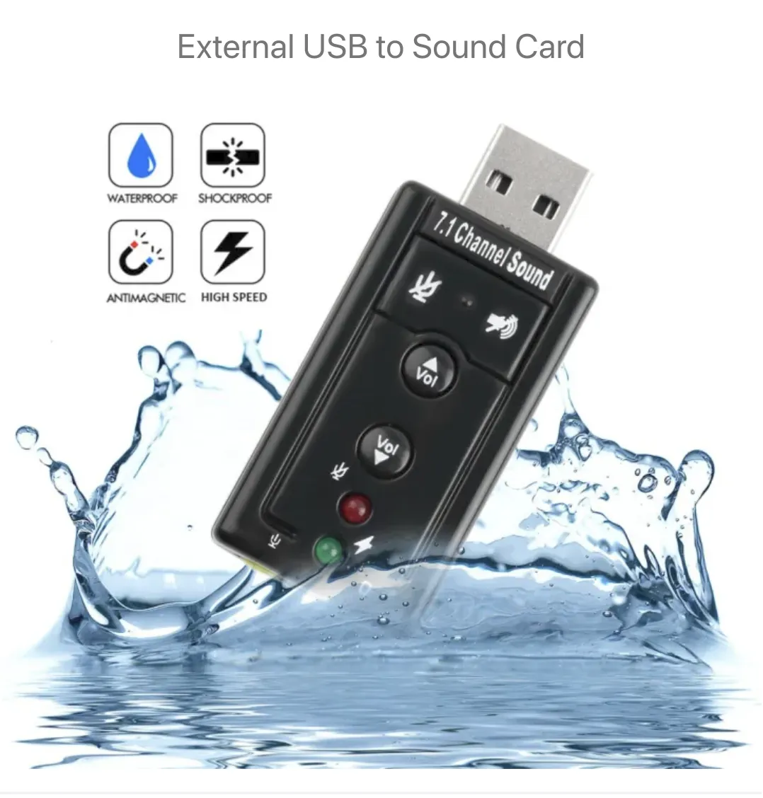 External Usb To Sound Card Converter Adapter 7.1 Sound Card For Windows ...