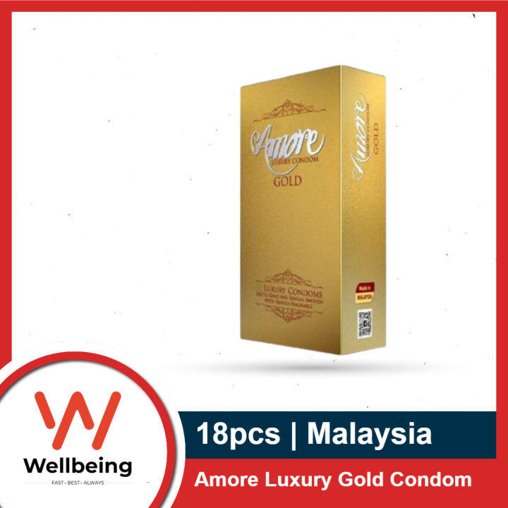 Amore Luxury Gold Condom for Men | Full Box 3x6=18pcs | Made in Malaysia | Daraz.com.bd