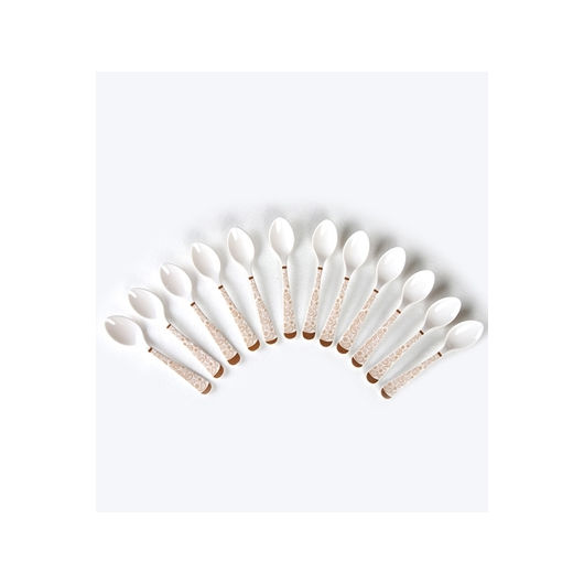 Italiano Melamine Golden Leaf 12 Pcs Tea Spoon Set | Daraz.com.bd