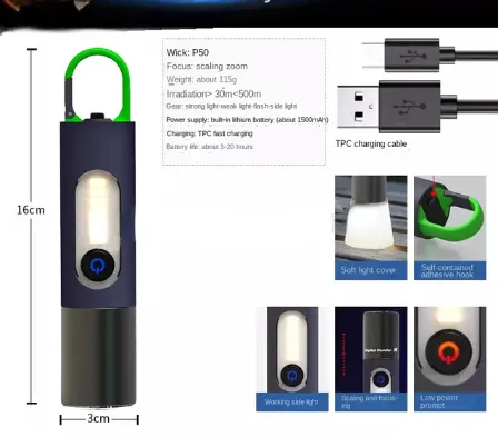 Lamp Bead Super Bright LED Flashlight Telescopic Zoom Waterproof Torch ...