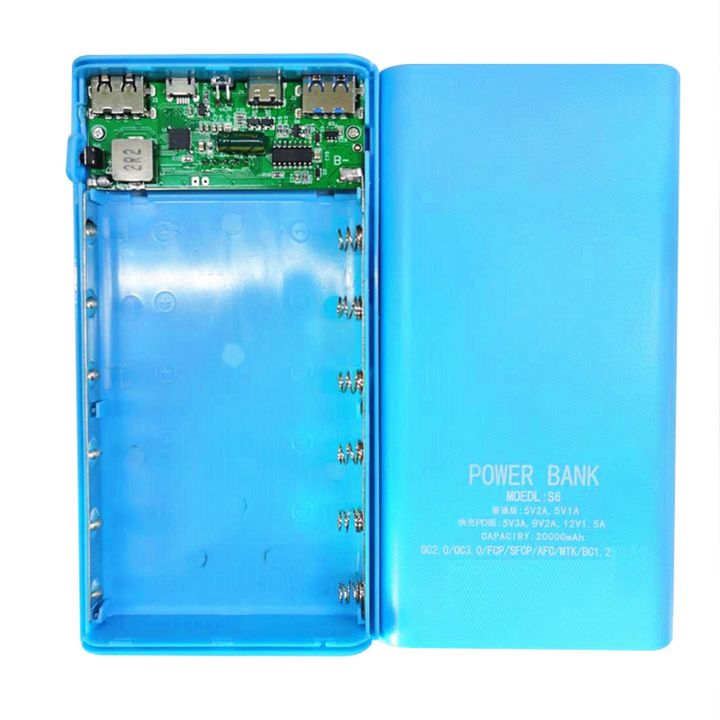 20000MAh Power Board for 6X18650 Battery DIY Powerbank Case(Blue ...
