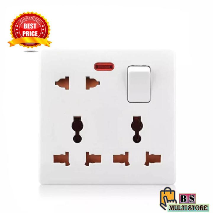 8 Pin Multi Gang Socket Double 3 Pin- 1Piece 2 Pin Multi Function ...