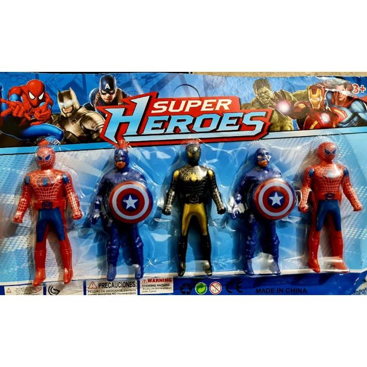 Avengers 4 Super Hero Toy Set iron man hulk Spider-Man thanos captain ...