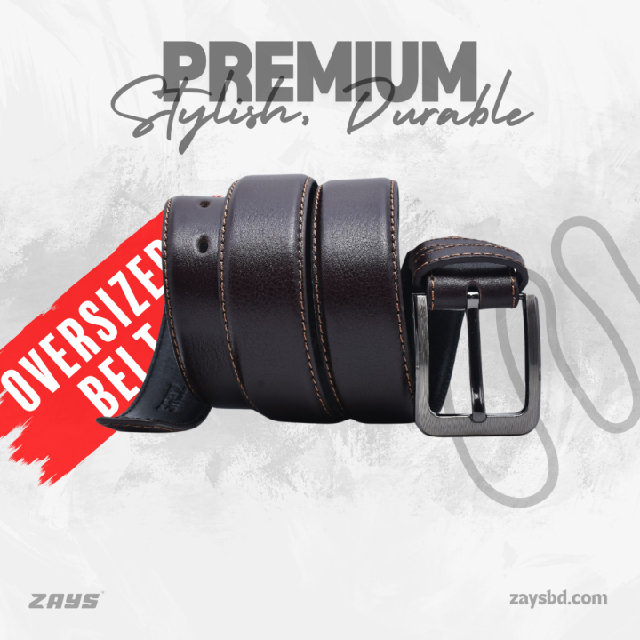 Zays Oversized Genuine Leather Belt for Men | Handcrafted 100% Full ...