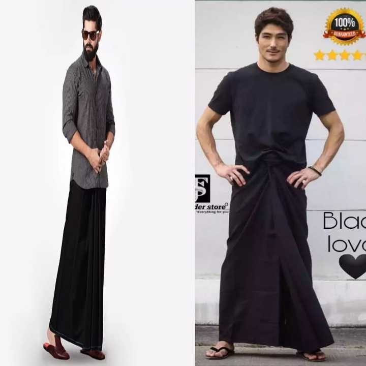 Traditional 5 Hand Black Cotton Lungi 1 pcs / Wholesale Price ...