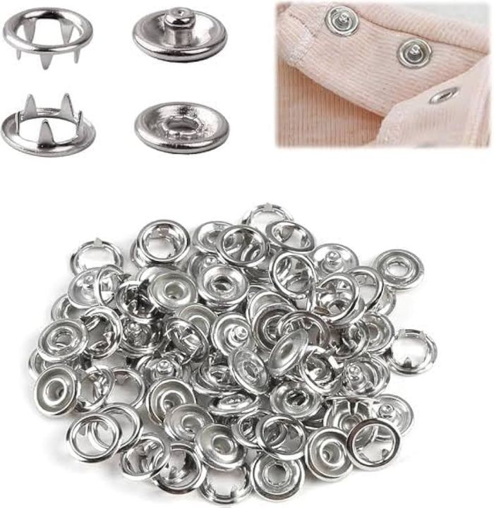 100 Sets Snap Button Silver | Daraz.com.bd