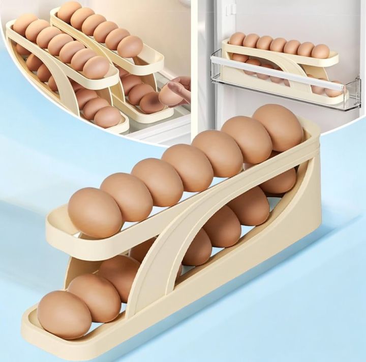 Food Grade Plastic Egg Dispenser - 1 pcs, 14-15 Egg Capacity, Rolling ...