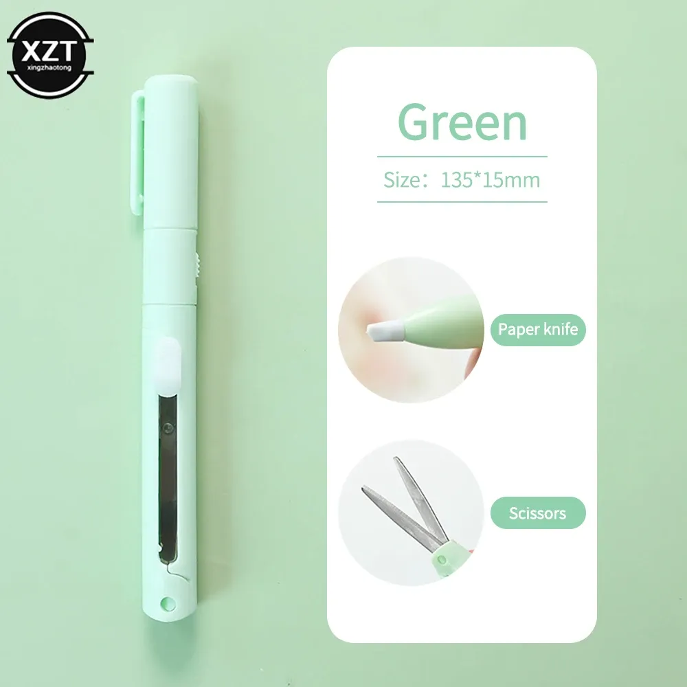 2-in-1 Mini Folding Scissors Pen Paper Cutter Portable Utility ...