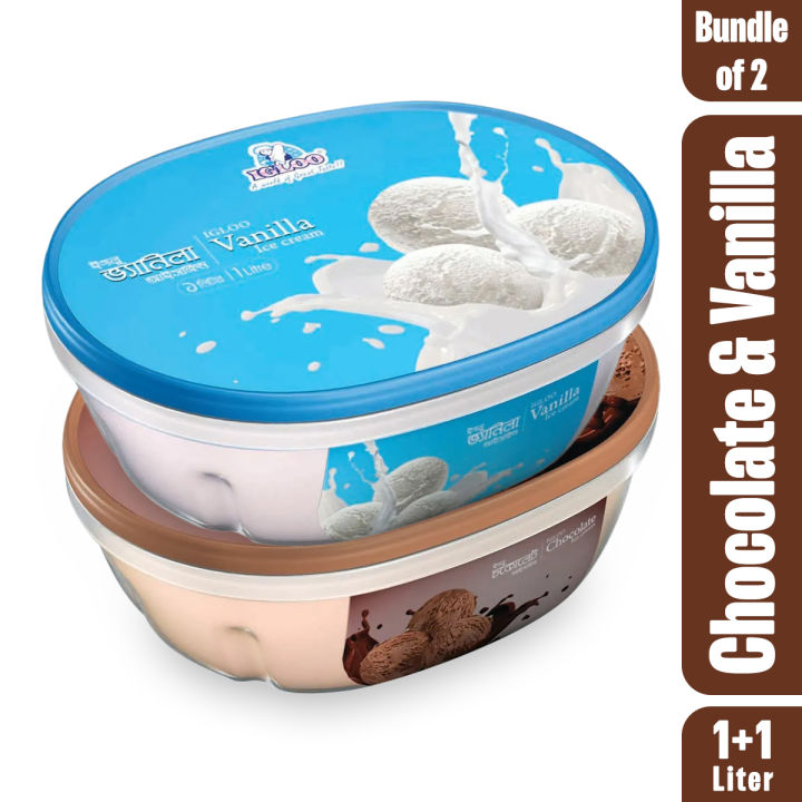 IGLOO Vanilla and Chocolate 1 Liter Ice Cream Combo Pack | Daraz.com.bd
