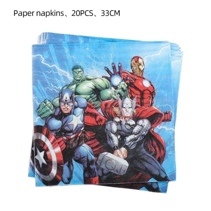 Marvel Avengers Flag Pulling Balloon Paper Plate Paper Cup Table Cloth ...
