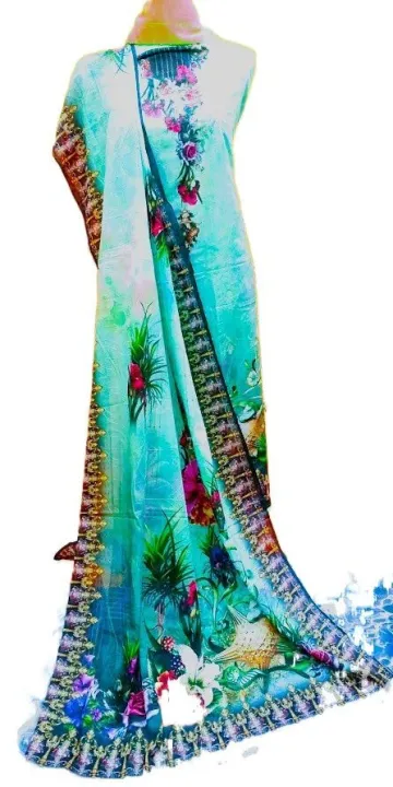 Pakistani luxurious women three pieces, Unstitch Cotton Three piece for ...
