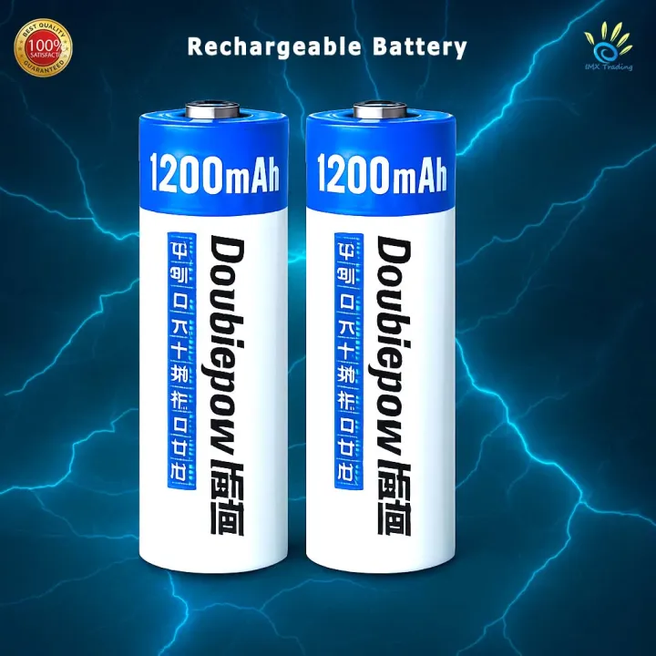 Doublepow AA 1200mAh 1.2V Ni-MH Rechargeable Batteries (Pack of 2 ...