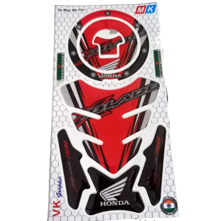 Honda Bike Fuel tank Pad protector sticker for X-Blade Motorcycle. Red ...