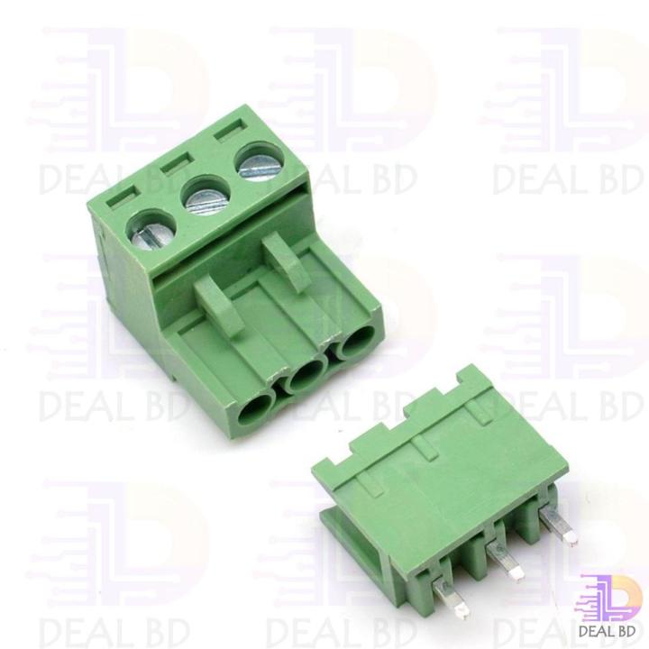 5.08mm Pitch 3Pin Male & Female Plug-in Screw Terminal Block-5Pcs | Daraz.com.bd