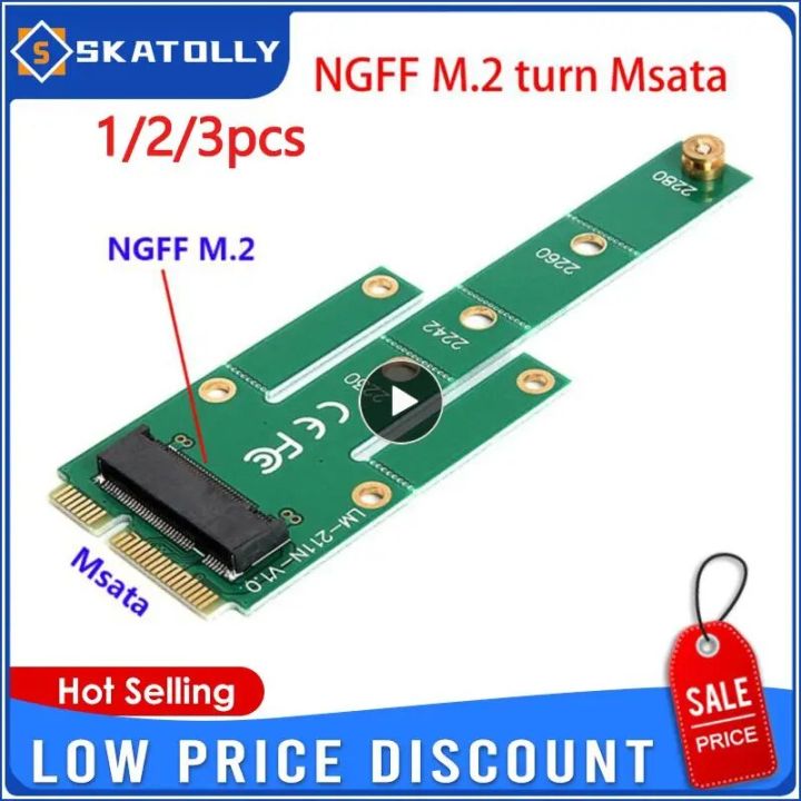MSATA To M.2 NGFF Adapters Convert Card 6.0Gb/s NGFF M.2 SATA-Bus SSD B Key To MSATA Male Riser ...