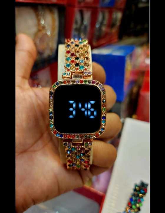Digital Touch Screen Luxury Diamond Watch for Girls - A Glamorous ...