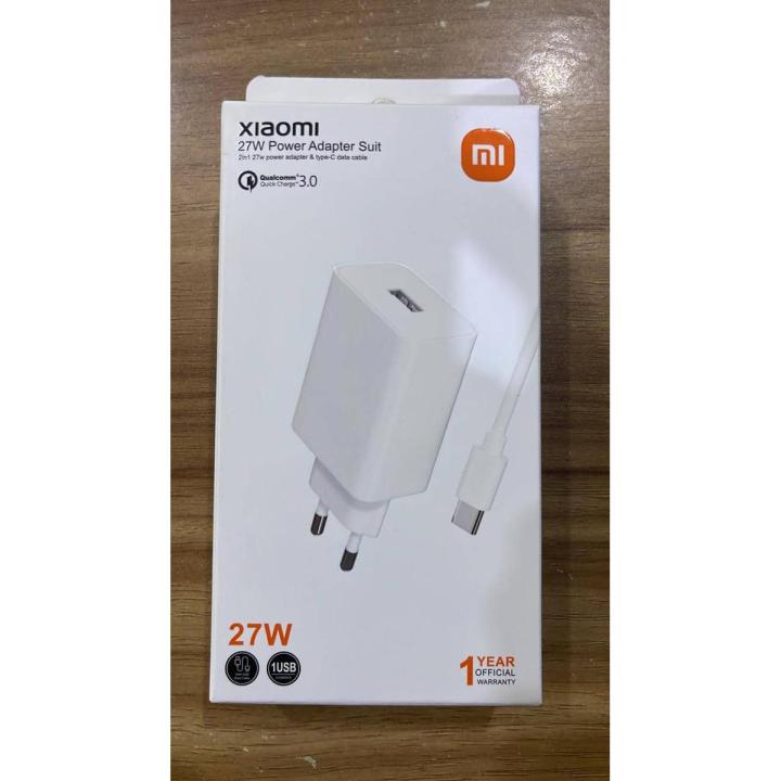 27W Fast Charger Power Adapter Suit For Redmi Xiaomi Mi (Type C ...