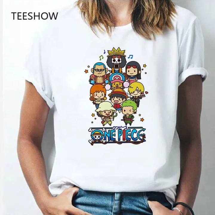 Cute One Piece Cartoon T Shirt Print Japanese Anime T-shirts Harajuku ...