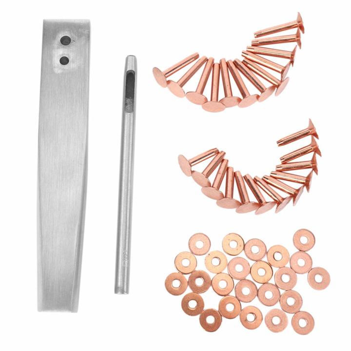 Red Copper Rivet and Burr with Burr Setter Copper Rivet Fastener ...