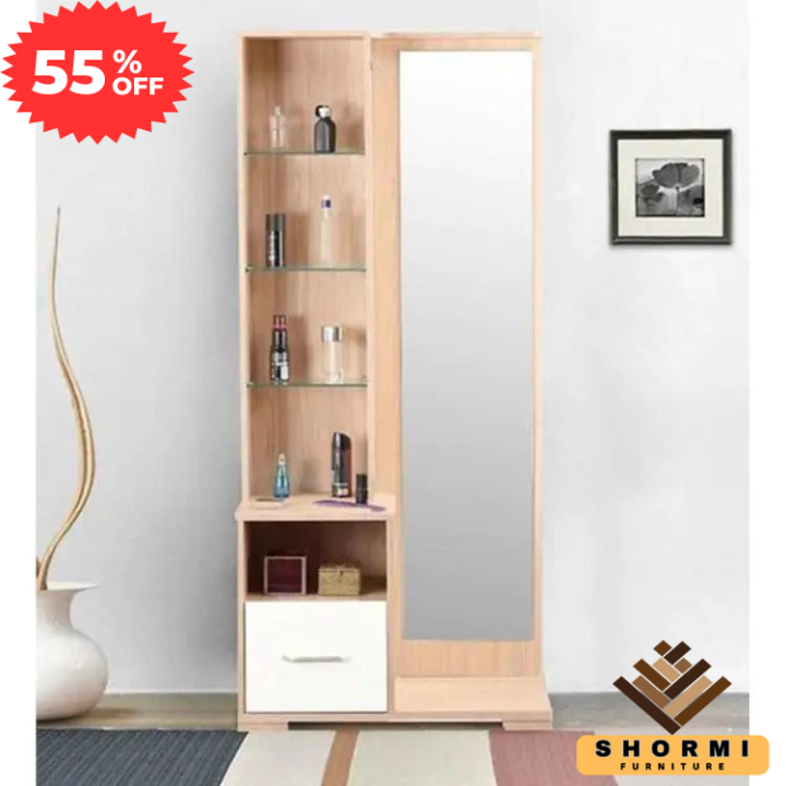 Nifty Niche - Bedroom Full Mirror Dressing Table with Shelf & Side ...