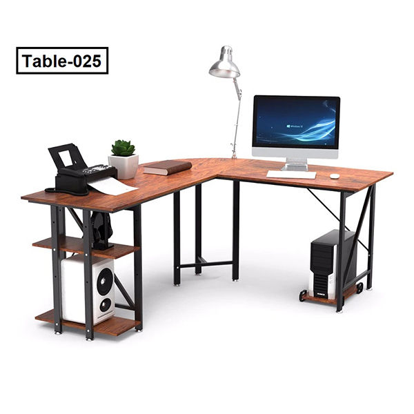 L Shaped Computer Table with Shelf T025 | Daraz.com.bd