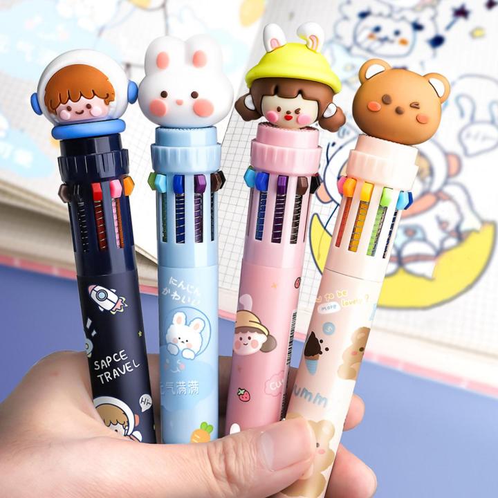 Panda Online 10 Colors Cartoon Ball Pen Art Marker Colorful Ballpoint ...