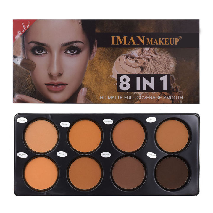 [MICOLOR] Iman Make Up 8 In 1 Matte Eye Shadow Pallete Silhouette Nose ...