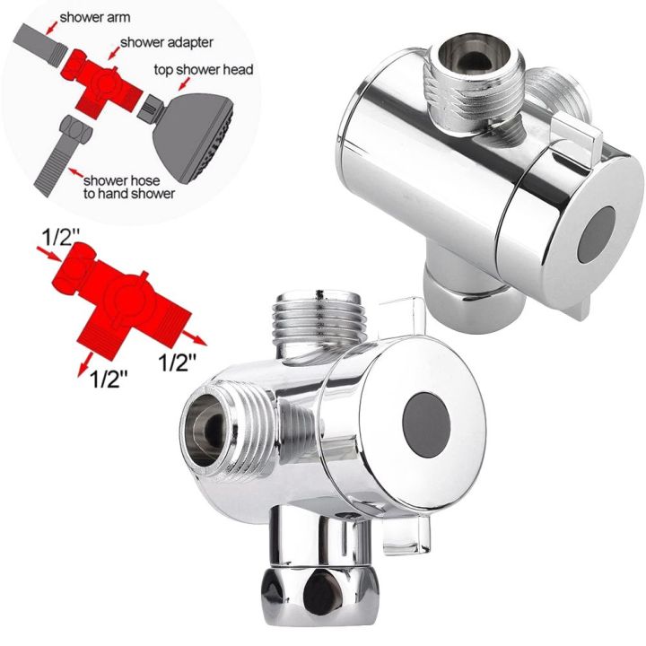 Switch Toilet Bathroom Three Way Valve ABS Plastic Shower Head Diverter ...