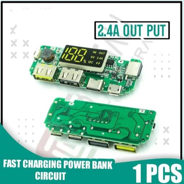 LED Dual USB 5V 2.4A Micro/Type-C USB Mobile Power Bank 18650 Charging ...
