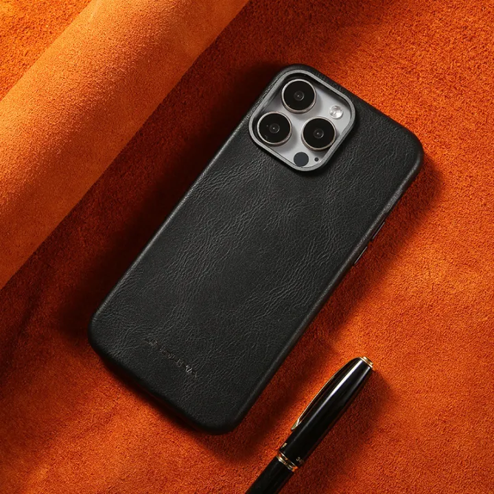 HODON Luxury Microfiber PU Leather Magnetic Phone Case for iPhone 16 15 ...