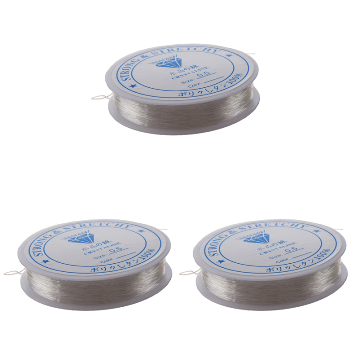 3 Pcs 20 Meters Spool of Crystal Clear Strong Beading Thread Cord Wire ...