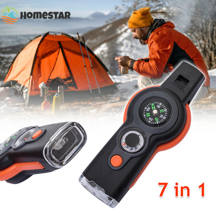 Homestar Multifunction 7 In1 Outdoor EDC Survival Whistle Keychain with ...