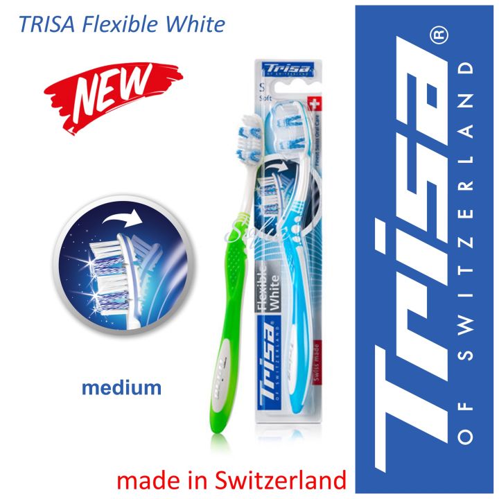 TRISA Flexible White toothbrush - made in Switzerland - medium | Daraz ...