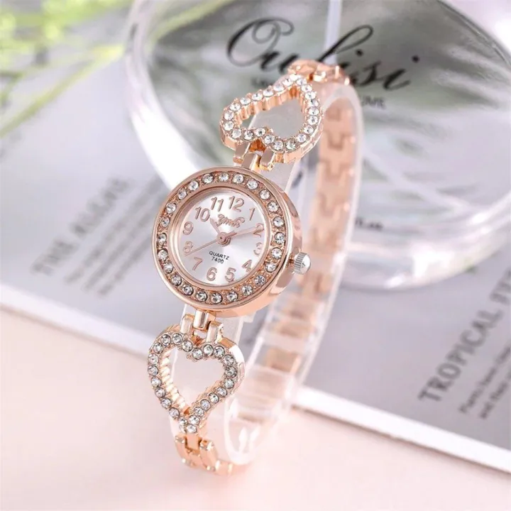 MB333 Biki Rhinestone Watch & Bracelet For Women & Girls | Daraz.com.bd