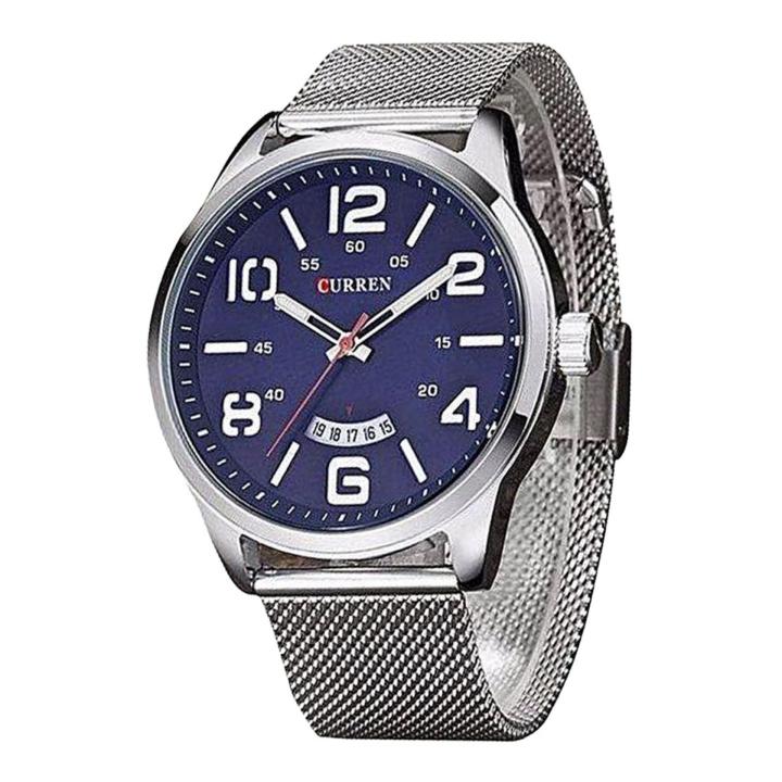 Stainless Steel Analog Watch for Men - Silver | Daraz.com.bd