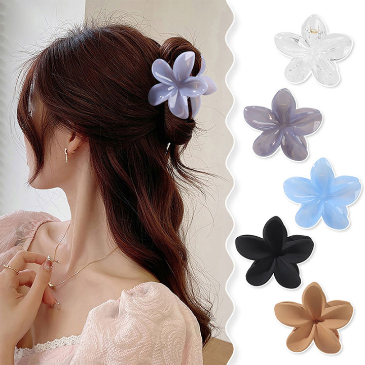 New Matte Flower Claw Clips Women Hair Claws Floral Cute Girls Hair ...