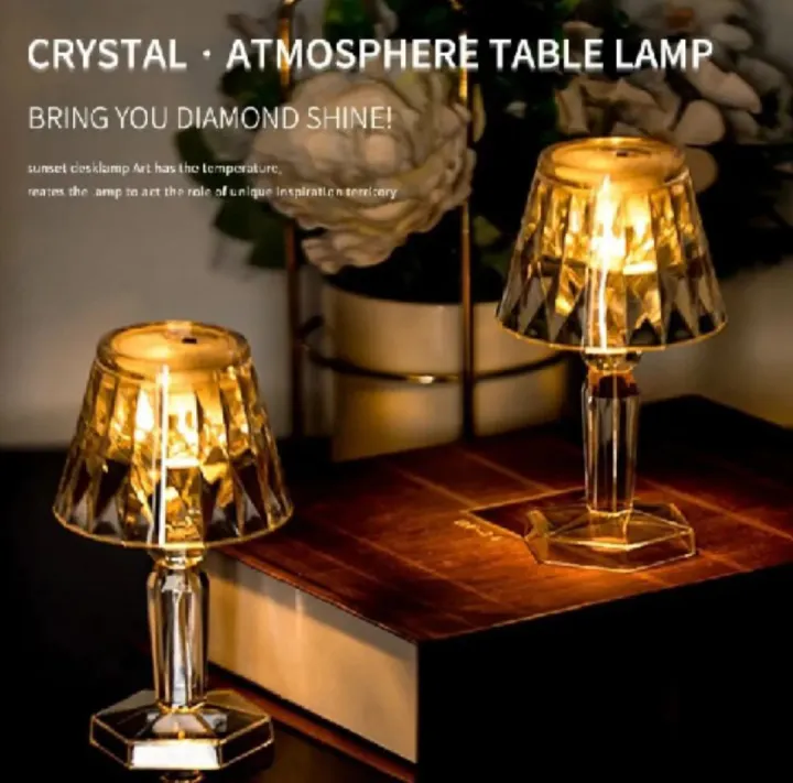 Led Diamond Table lamp/ Night Lights Crystal Projection Desk Lamps/LED ...