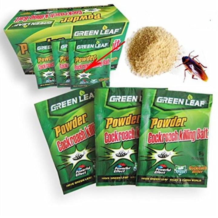 5 pcs Green Leaf Powder Cockroach Killing Bait Insecticide Repeller ...