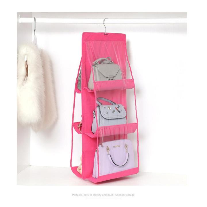 6 Pockets 3 Layer Folding Hanging Bag Folding Shelf Tote Bag Door ...