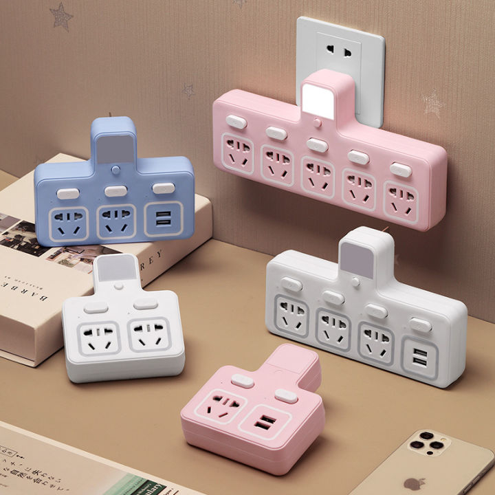 Smart converter switch socket USB feeding night light adapter plug ...