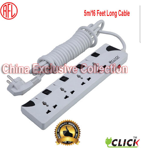 Multi Extension Click 2 Pin 4 port 16 feet Cable | Daraz.com.bd