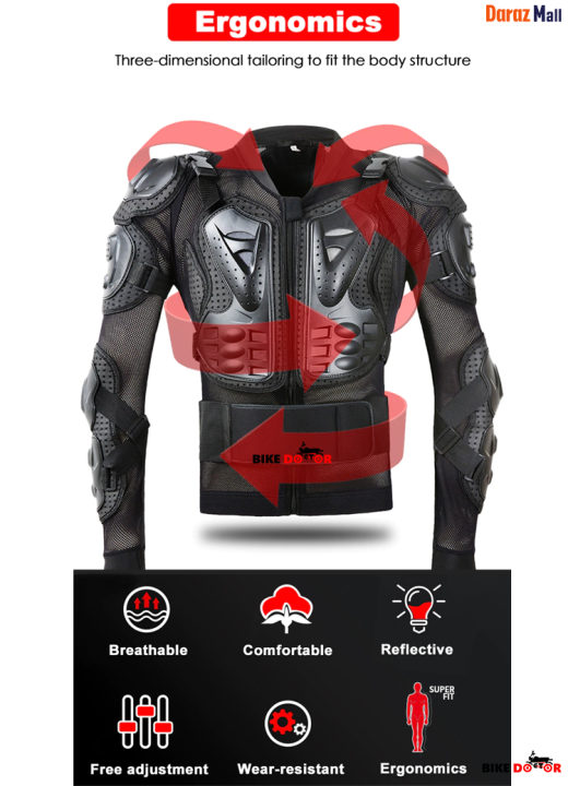 Full Body Armor Spine Chest Shoulder Arm Protector - Motorcycle Riding ...