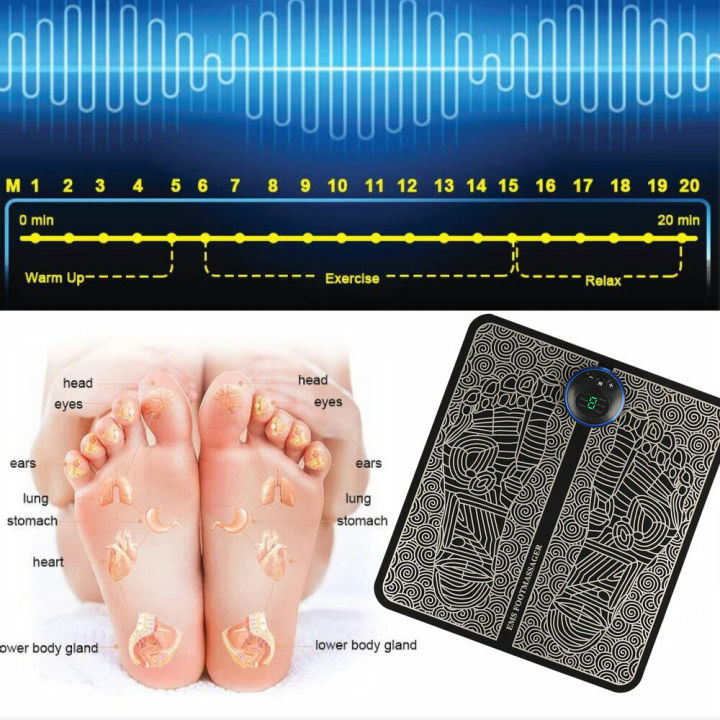 Ems Foot Massage Mat Automatic Electric Physiotherapy Tens Massager ...