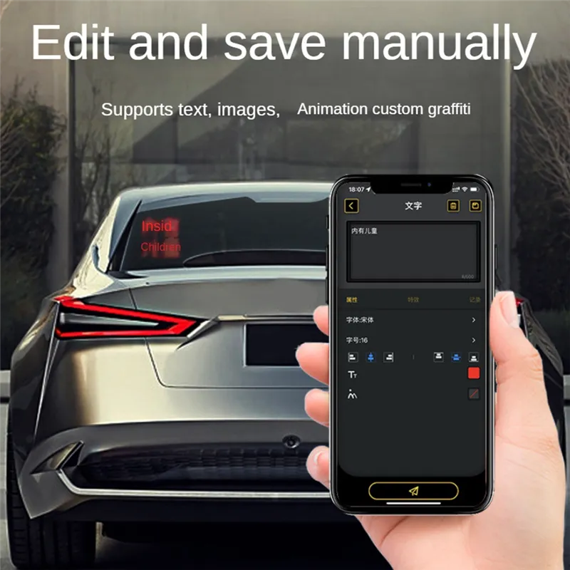 Smart LED Pixel Display Car LED Display Screen Bluetooth APP Control ...