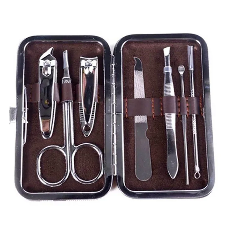 7pcs Carbon Steel Nail Clippers Set Professional Scissors Suit With Box ...