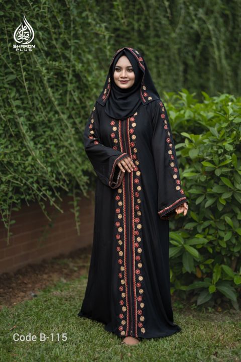 Dubai Cherry Cotton Silk Borka for Women with Hijab | Daraz.com.bd
