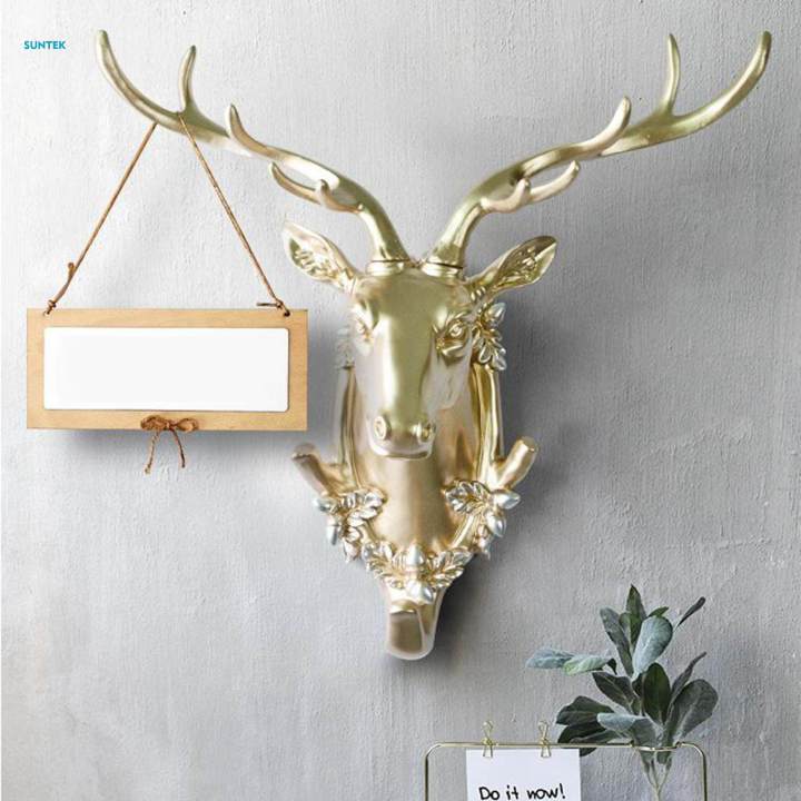 Deer Head Wall Decor Resin Deer Head Decorations Wall Mount Wall ...
