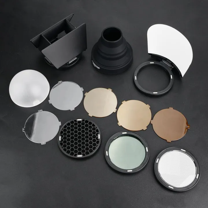 Godox AK-R1 Snoot Color Filter Honeycomb Reflector Diffuser for Godox ...