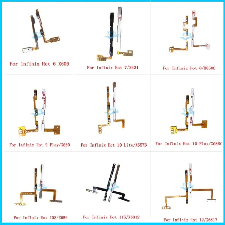 For Infinix Hot 6 7 8 9 10 10s 11 11s 12 20i Play Lite Power Volume UP Down Side Button Flex ...